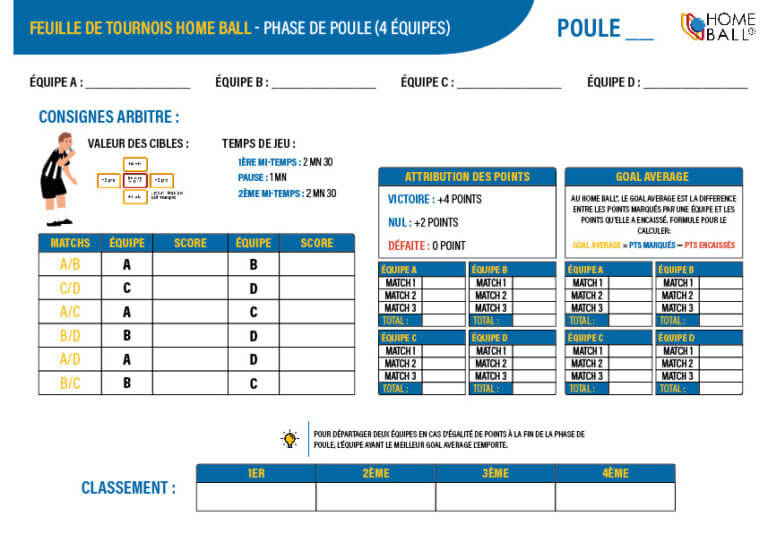 Tournois et Matchs Officiels - Home Ball®